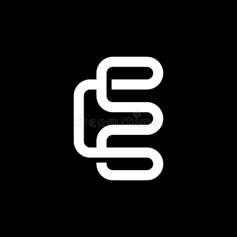 Modern Letter E with Overlapping Line Logo Design Stock Illustration ...