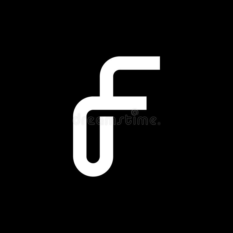 Modern Letter F with Overlapping Line Logo Design Stock Illustration ...