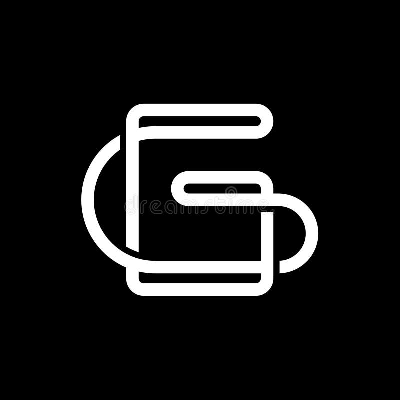 Letter G Monogram with Overlapping Line Logo Design Stock Vector ...