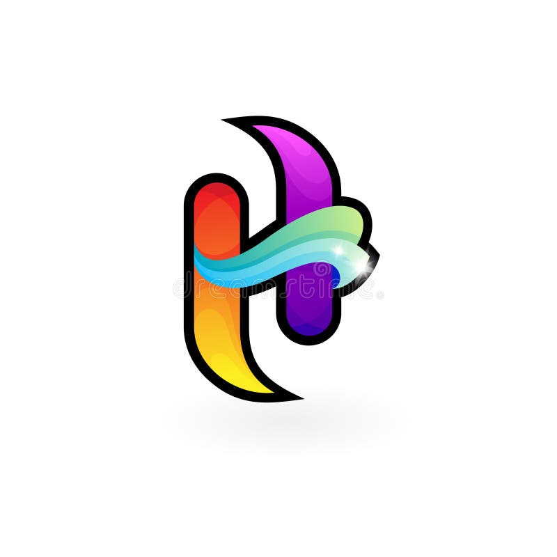 Modern Letter H Logo and Colorful Design Vector Stock Vector ...