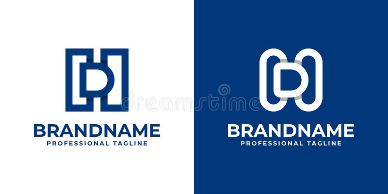 Modern Letter HD Monogram Logo, Suitable for Business with HD or DH ...