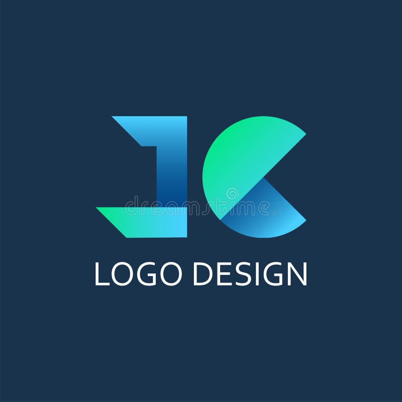Modern Letter J C Gradient Vector Logo Design Stock Illustration ...