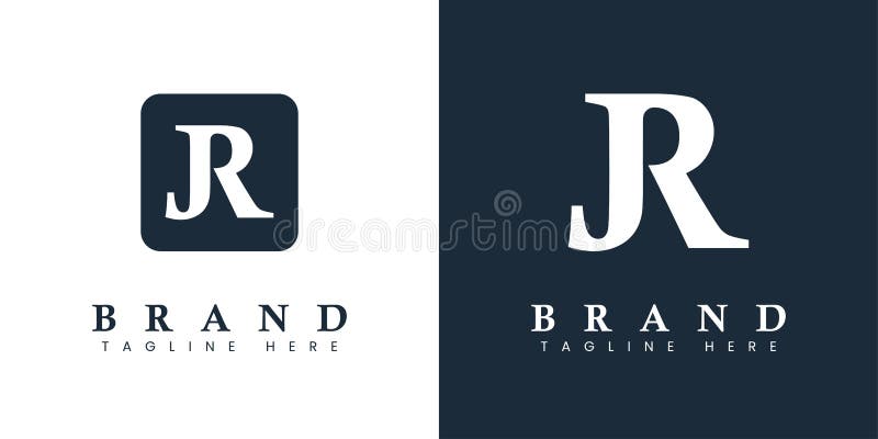 Modern Letter JR Logo, JR or RJ Initials Stock Illustration ...
