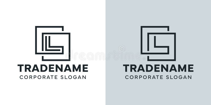 Modern Letter L with Double Square Logo, for Business with L Initial ...