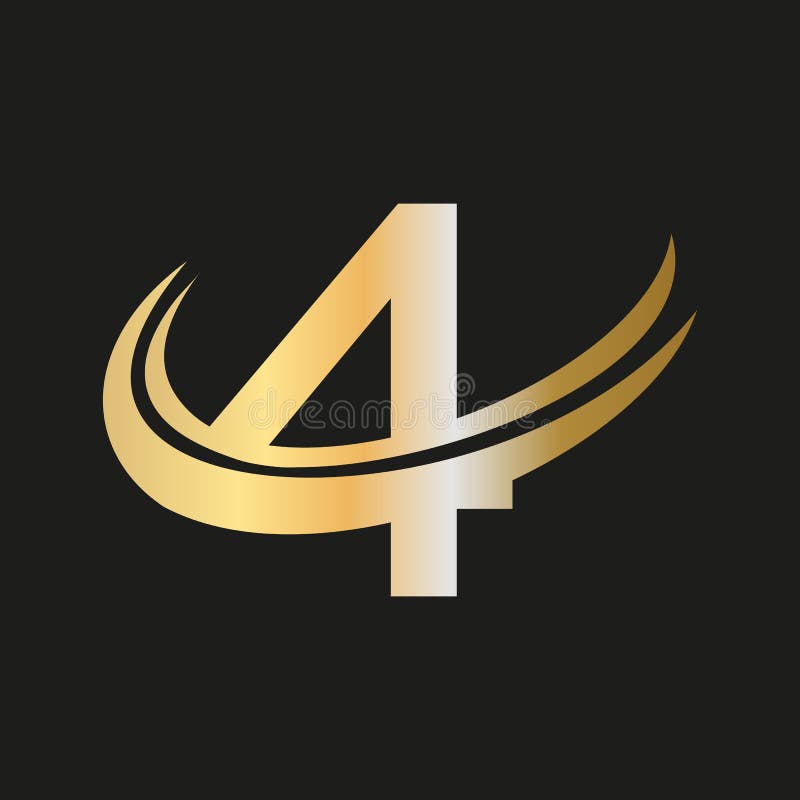 Modern Letter 4 Logo Design Vector. Initial Letter 4 Logo Design with ...
