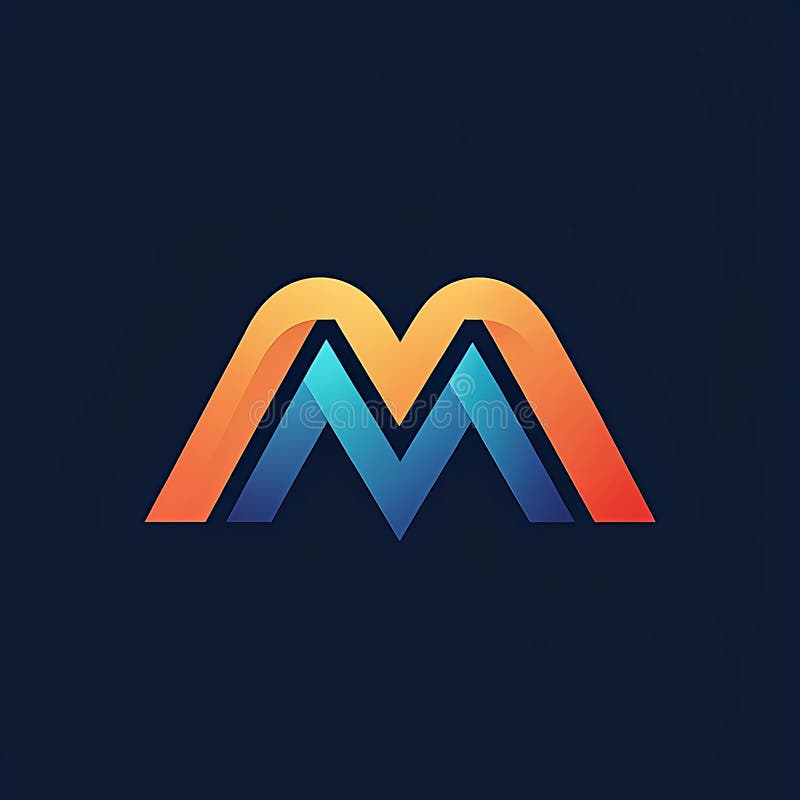 Modern Letter M Logo Design with Gradient Colors Stock Illustration ...