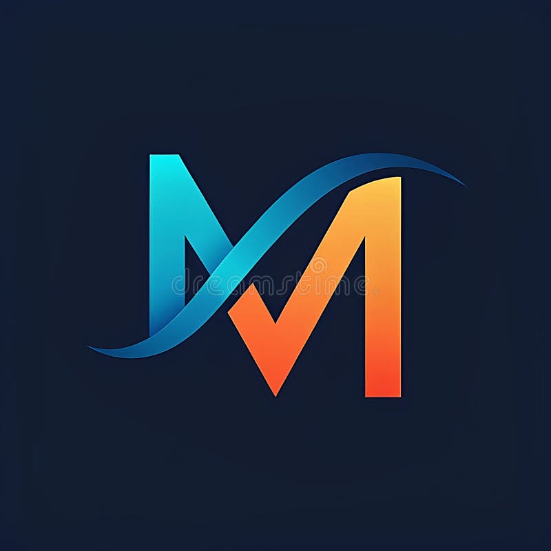 Modern Letter M Logo Design with Gradient Colors Stock Illustration ...