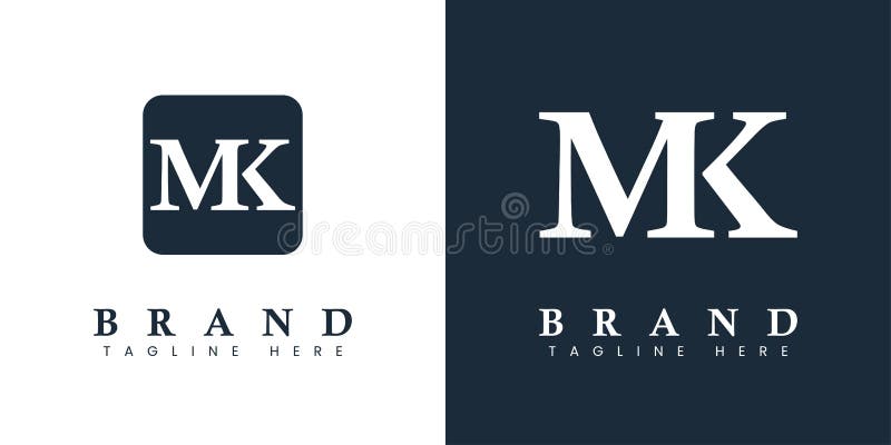 Modern Letter MK Logo, MK or KM Initials Stock Illustration ...