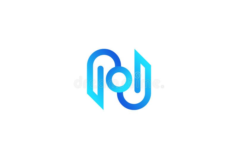 Modern Letter N Logo with Connected Concept in Blue Gradient Style ...