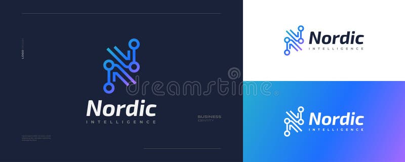 Modern Letter N Logo Design with Technology and Connection Concept ...