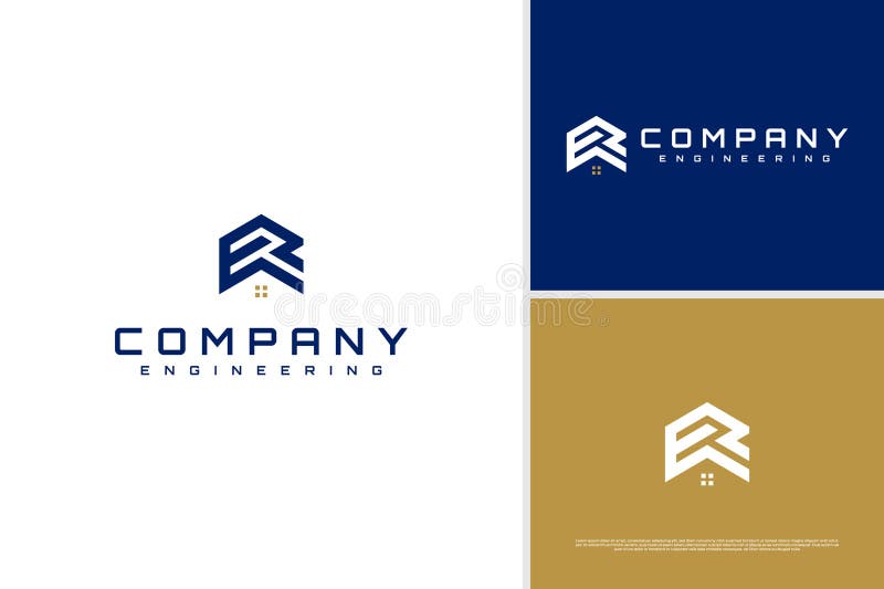 Modern Letter R Construction Tech Logo Vector Design Stock Illustration ...