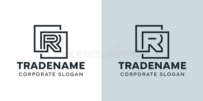 Modern Letter R with Double Square Logo, for Business with R Initial ...