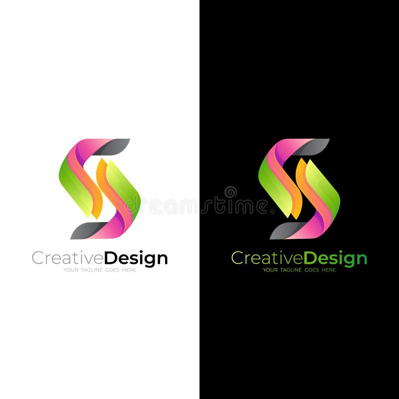 Modern Letter S Logo Template 3d Colorful Icons Stock Vector ...
