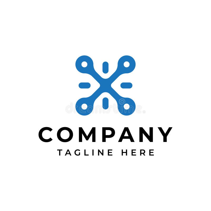 Letter X tech logo design stock vector. Illustration of abstract ...