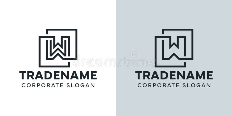 Modern Letter W with Double Square Logo, for Business with W Initial ...