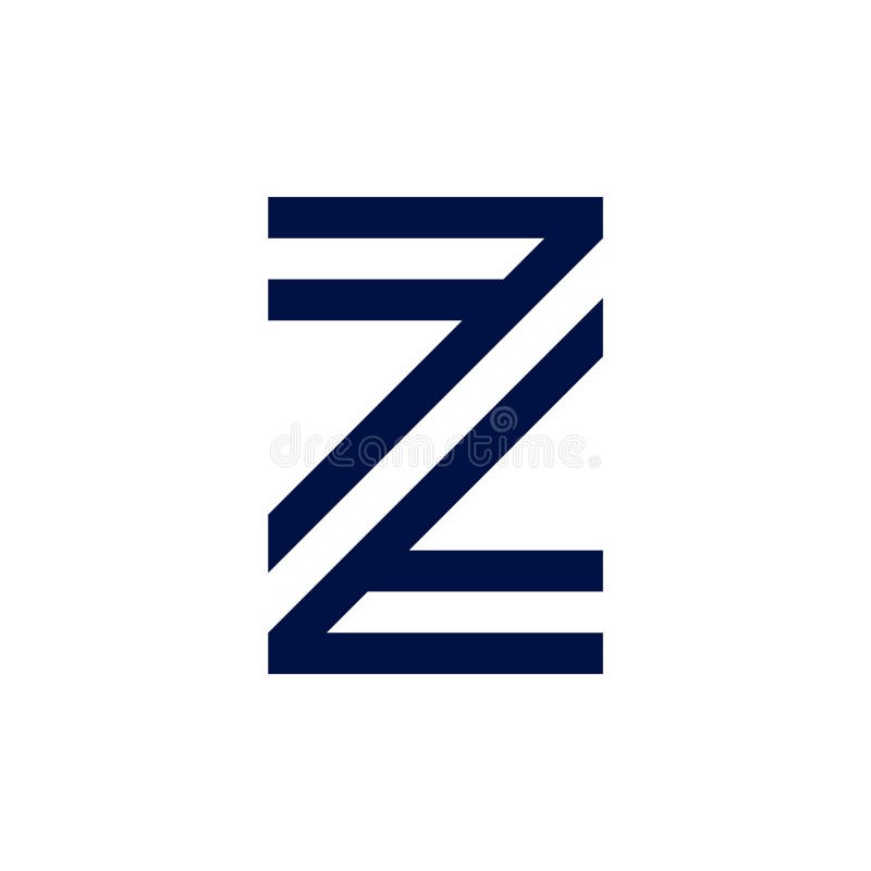 Stylized Letter Z Logo with Parallel Line Design in Navy Blue Stock ...