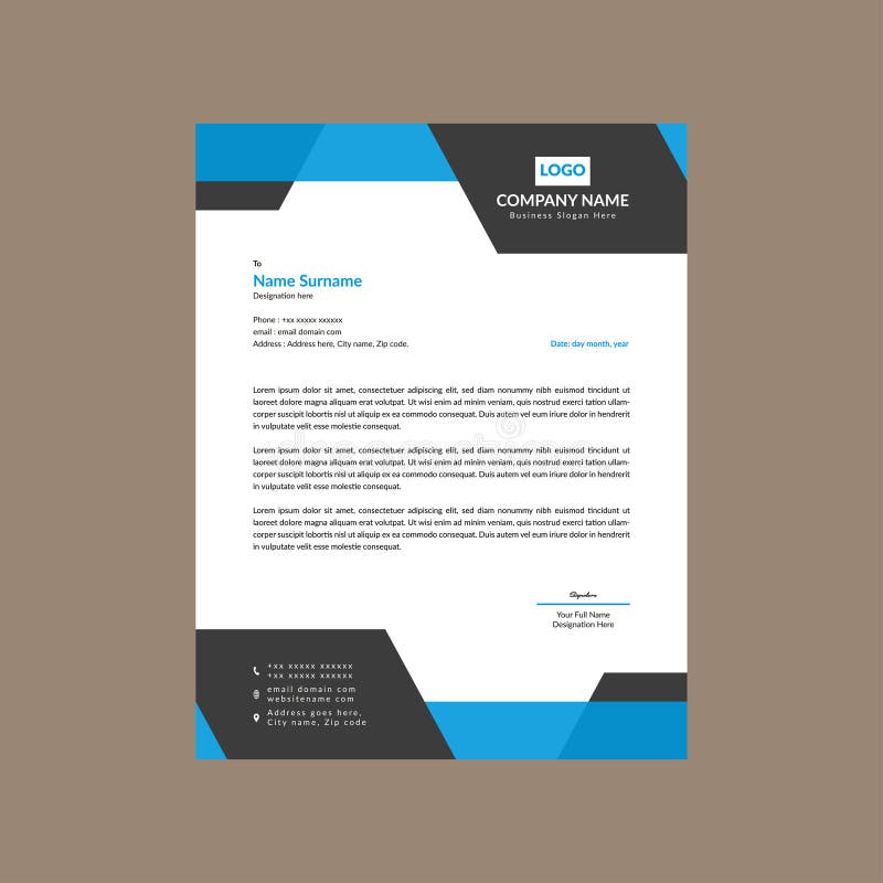 Modern Letterhead Design. Dynamic Layout Display for Promotional ...