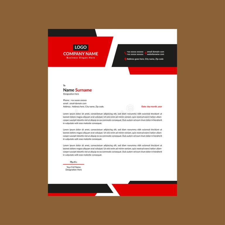 Modern Letterhead Design. Dynamic Template Display for Promotion Stock ...