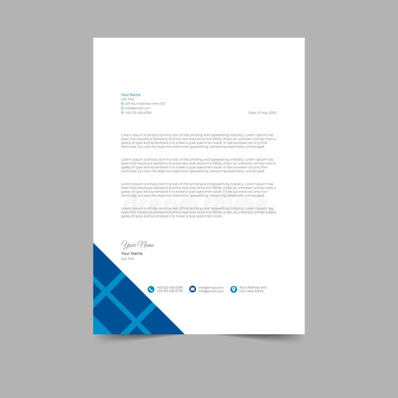 Modern Letterhead Pad Template Design Stock Image - Image of print ...