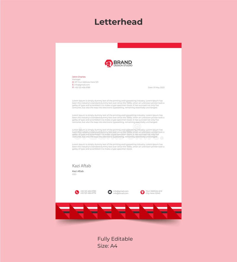 Modern Letterhead Pad Template Design Nice To See Stock Illustration ...
