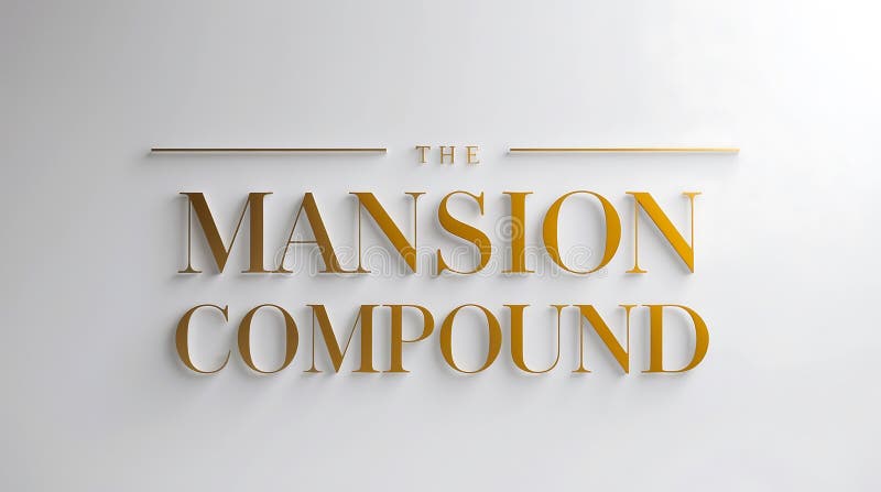 Modern Lettering for the Mansion Compound Displayed on an Elegant Wall ...