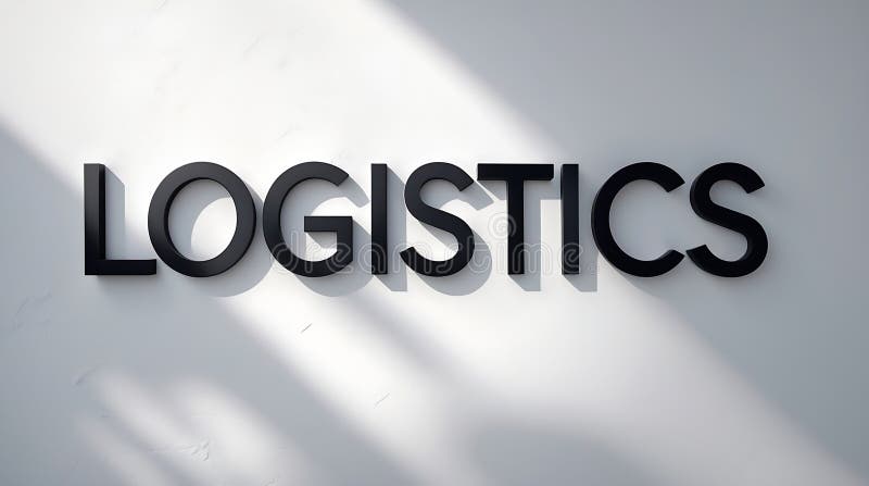Modern Lettering Representing Logistics on a Minimalist Wall with Soft ...