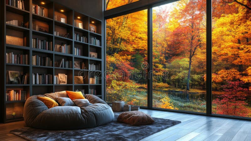 Modern Library with Colorful Furniture and Interactive Learning Spaces ...