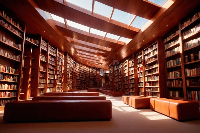 Modern Library Interior a Modern Library Interior Stock Illustration ...