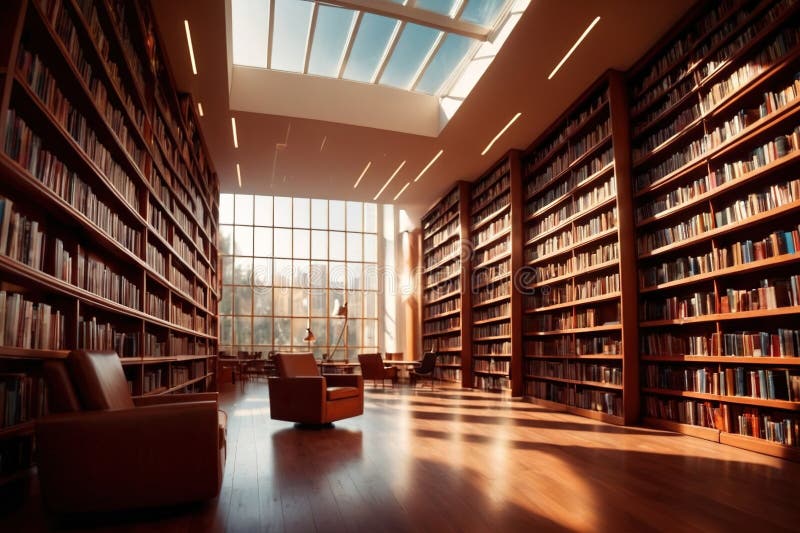 Modern Library Interior a Modern Library Interior Stock Illustration ...
