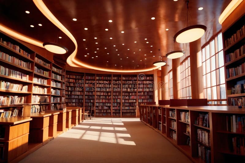 Modern Library Interior a Modern Library Interior Stock Illustration ...