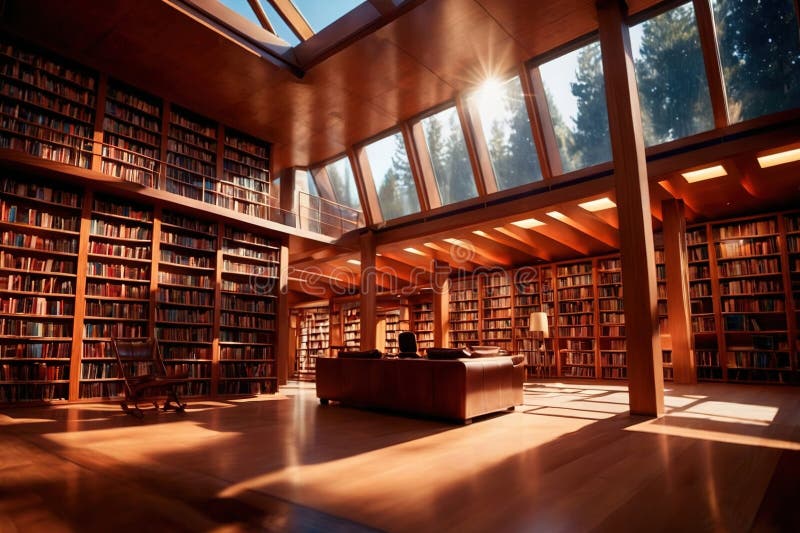 Modern Library Interior a Modern Library Interior Stock Illustration ...