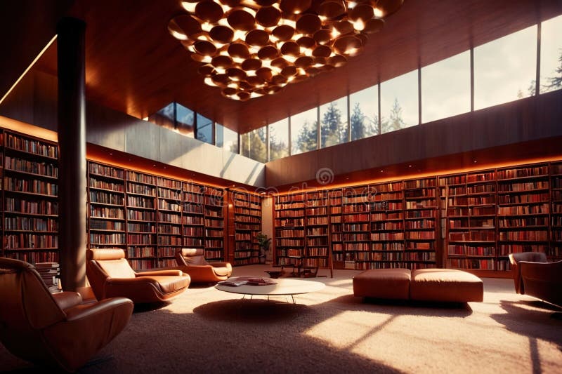 Modern Archive, Bookshelves, Storage, Data, Night, Research, Knowledge, Digital, Futuristic ...