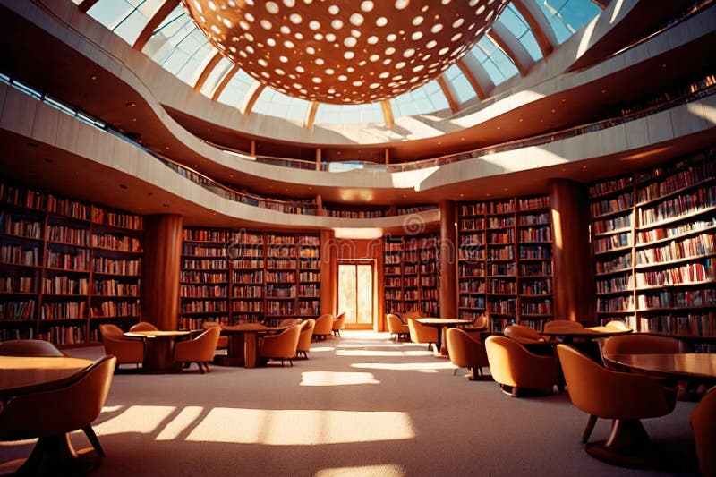 Modern Library Interior a Modern Library Interior Stock Illustration ...