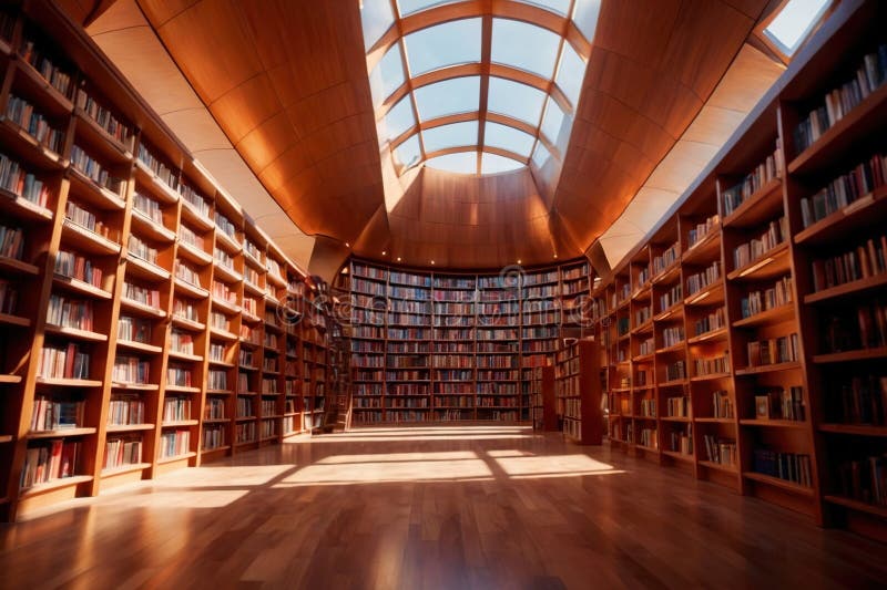 Modern Archive, Bookshelves, Storage, Data, Night, Research, Knowledge, Digital, Futuristic ...