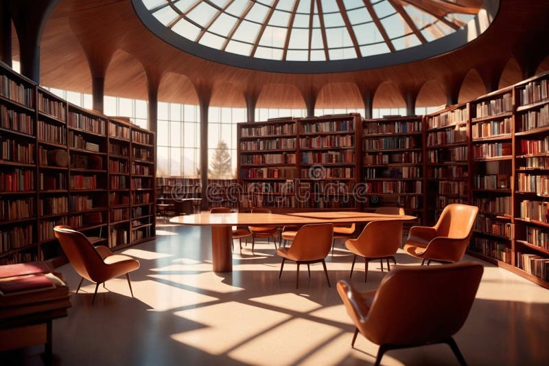 Modern Library, Book Archive for Education and Storage of Books and Knowledge Stock Illustration ...