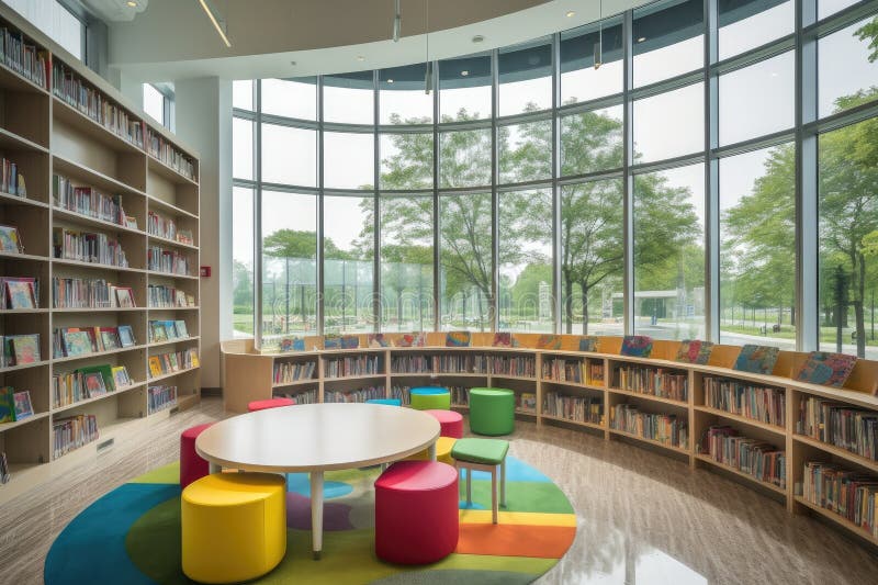 Modern Library with Open Spaces, Natural Light, and Plenty of Seating ...