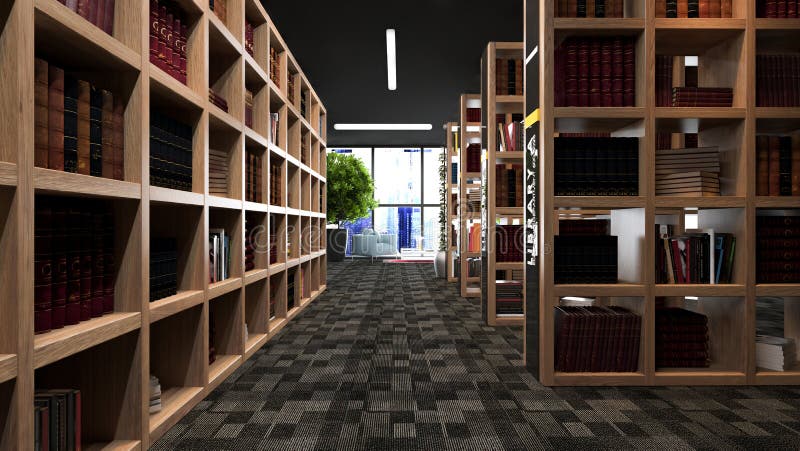 Wooden Bookshelf Full of Books from Library Top View Realistic 3D ...