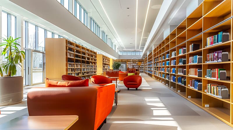 Modern Library Interior a Modern Library Interior Stock Illustration ...