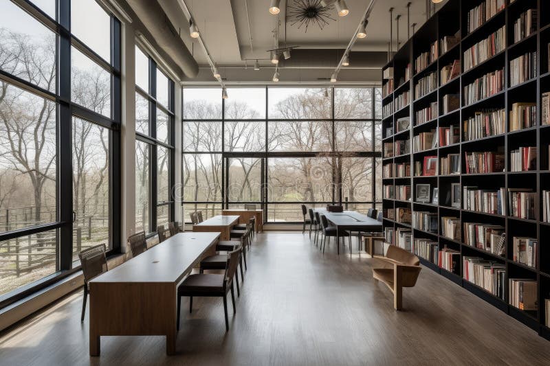 Modern Library with Open Spaces, Natural Light, and Plenty of Seating ...