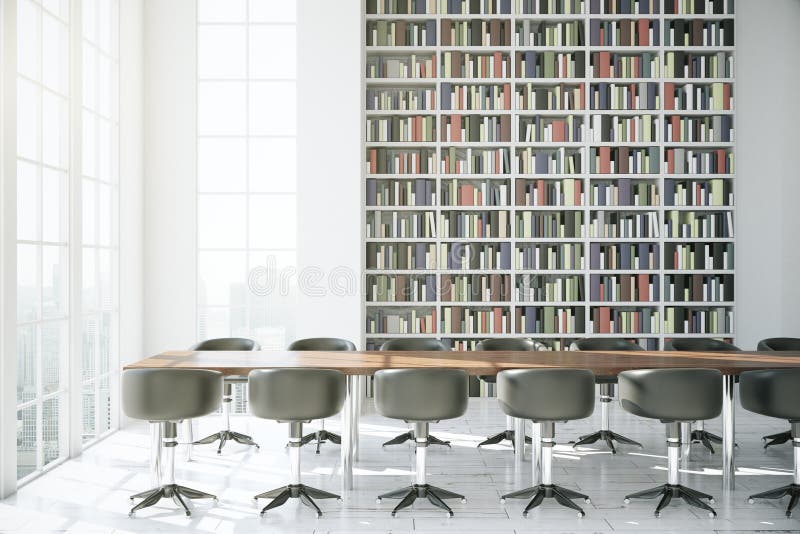 Modern library stock illustration. Illustration of desk - 80981042