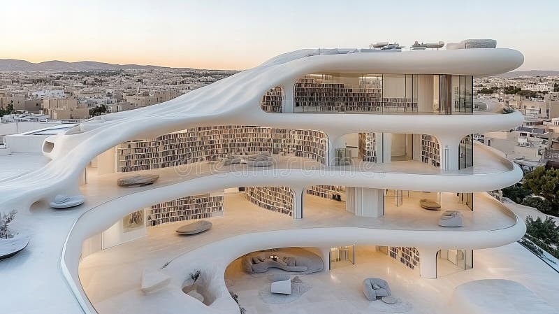 Modern Library with Solar Panels and Energy Efficient Design, Featuring ...