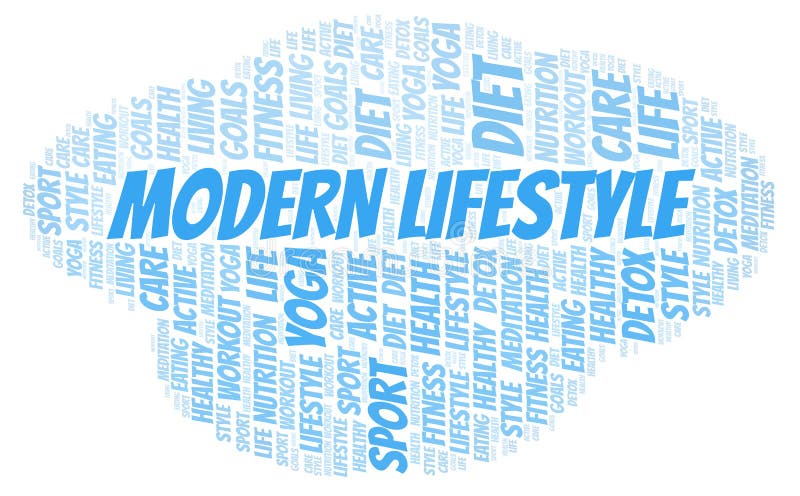Modern Lifestyle Word Cloud Stock Illustration - Illustration of fonts ...