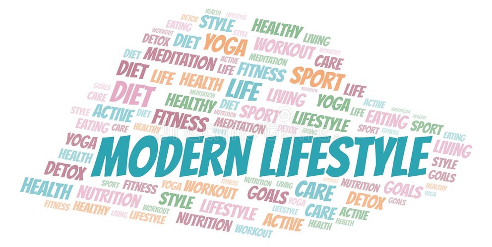 Modern Lifestyle Word Cloud Stock Illustration - Illustration of ...