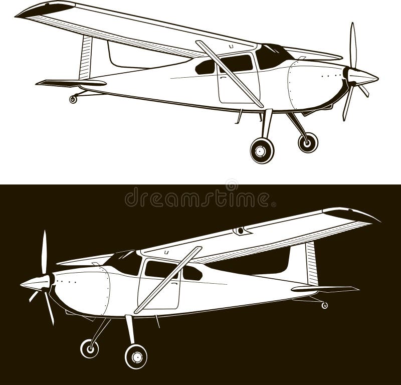 Modern Light Aircraft with One Engine Vector Stock Vector ...