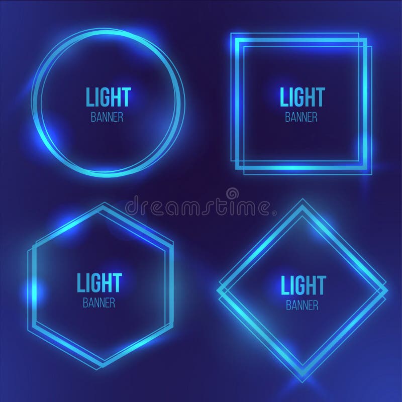 Modern Light Banner with Blue Light Design Illustration Stock Vector ...