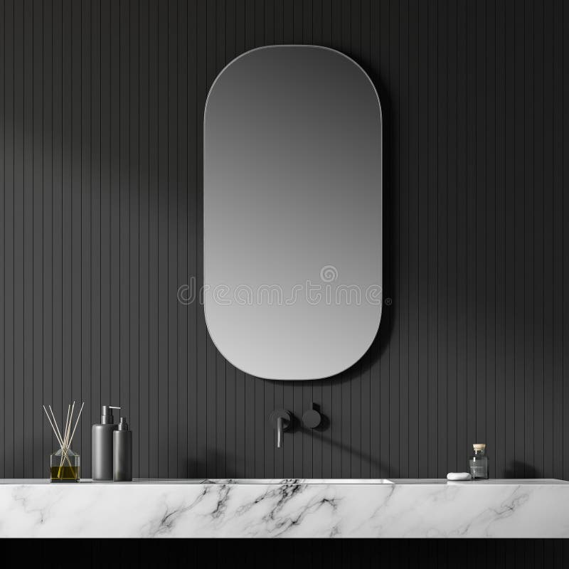 Modern Light Bathroom Interior.close Up. Mirror Stock Illustration ...