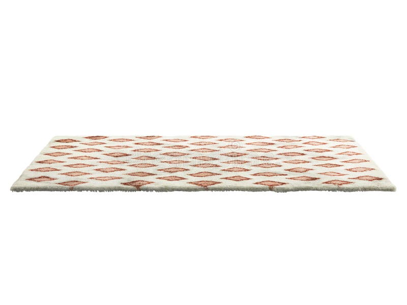 Modern Light Beige Fluffy Rectangular Carpet with a Red Rhombus Pattern ...