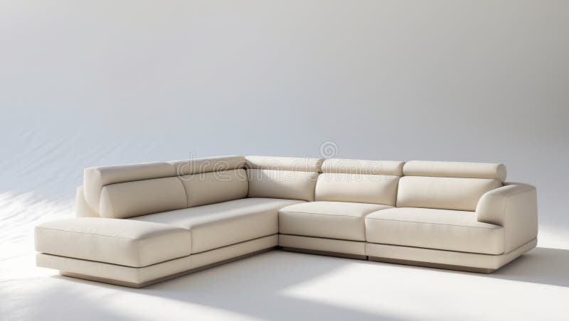 Modern Light Beige Sectional Sofa Design Stock Image - Image of sofa ...