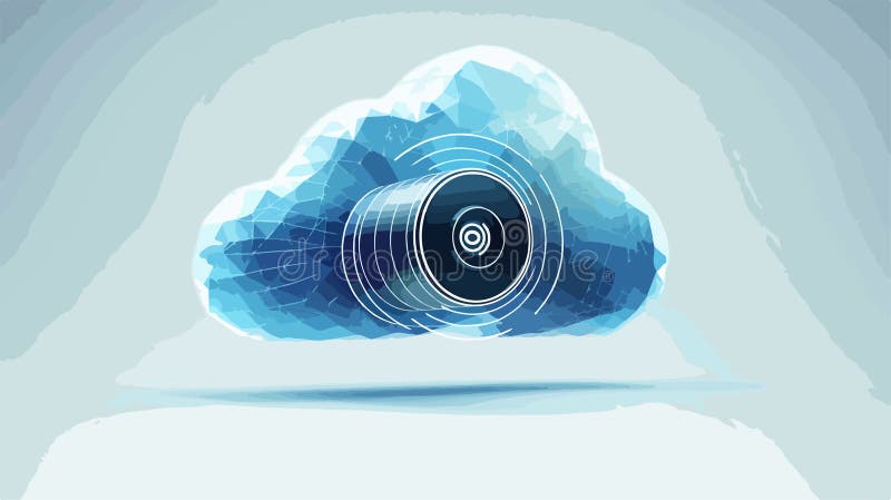 Modern Light Blue Cloud Icon with Black Video Camera Overlay for ...