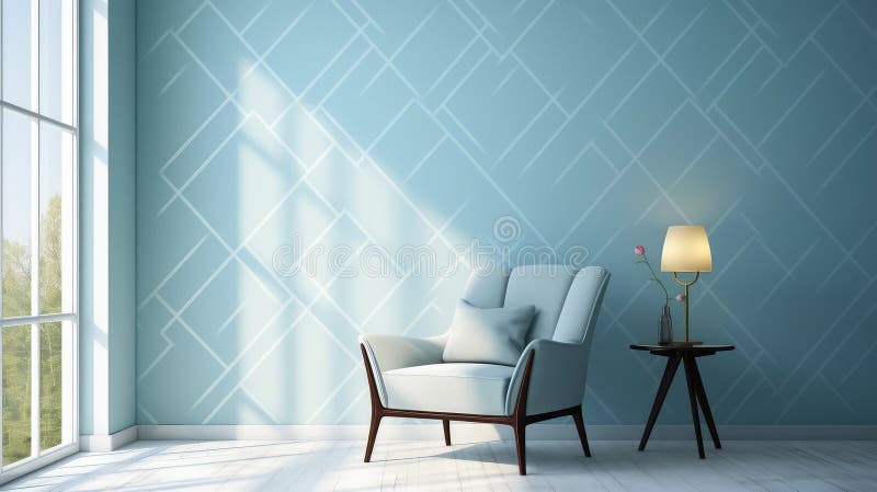 Modern Light Blue Wall Paper Stock Illustration - Illustration of ...